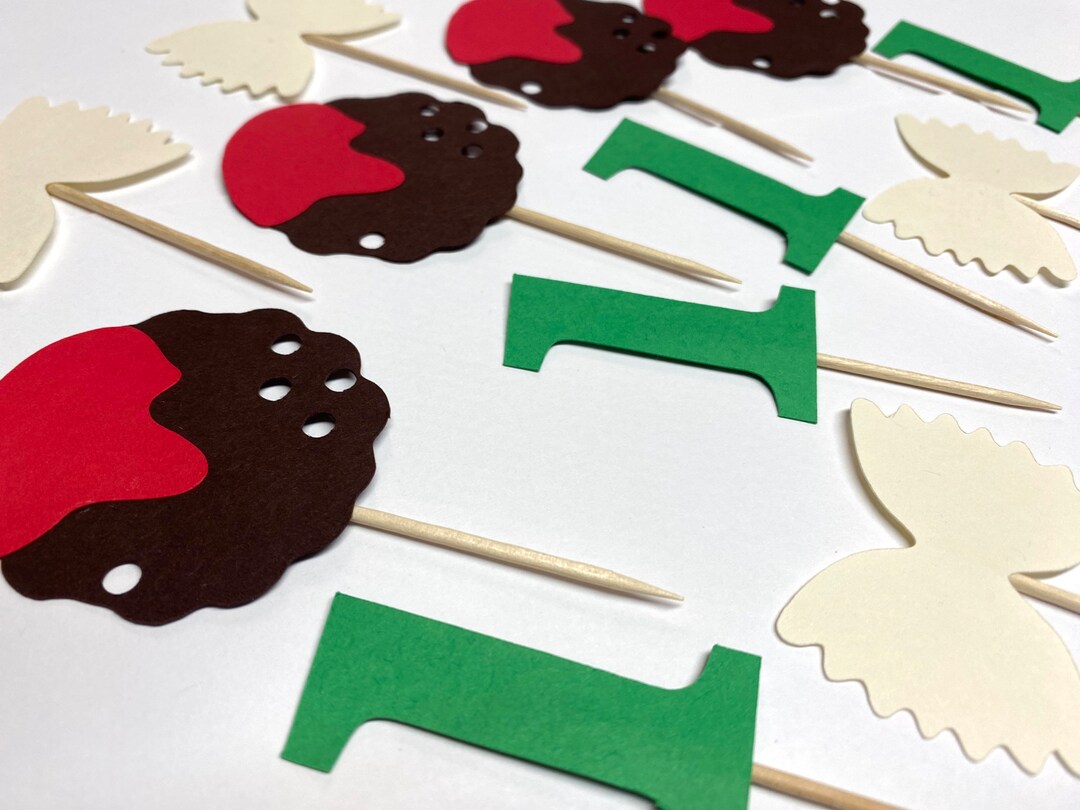 Meatball First Birthday Cupcake Toppers - Our Little Meatball is ONE ...