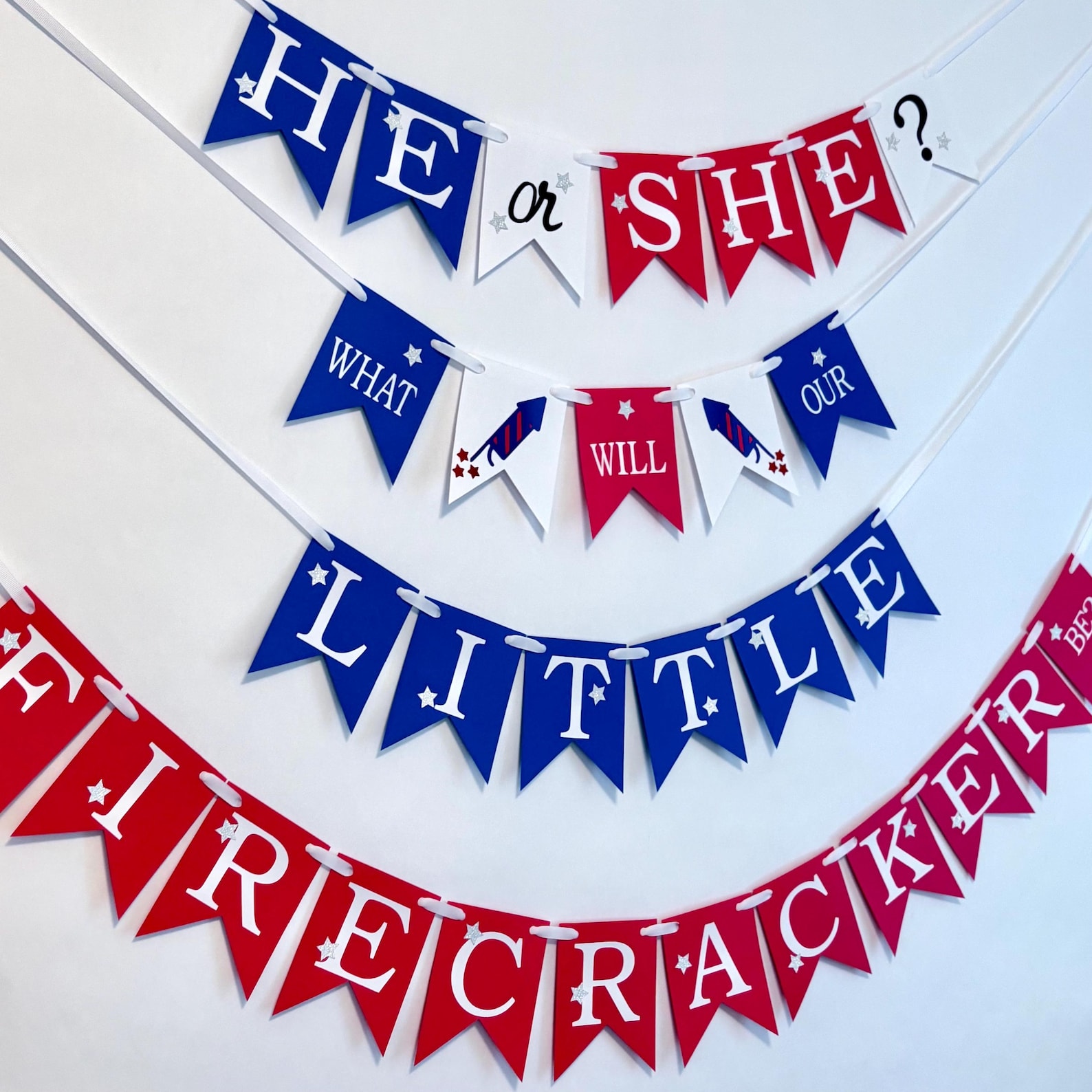 4th of July Gender Reveal Banner: Firecracker Baby Shower Decor - Etsy
