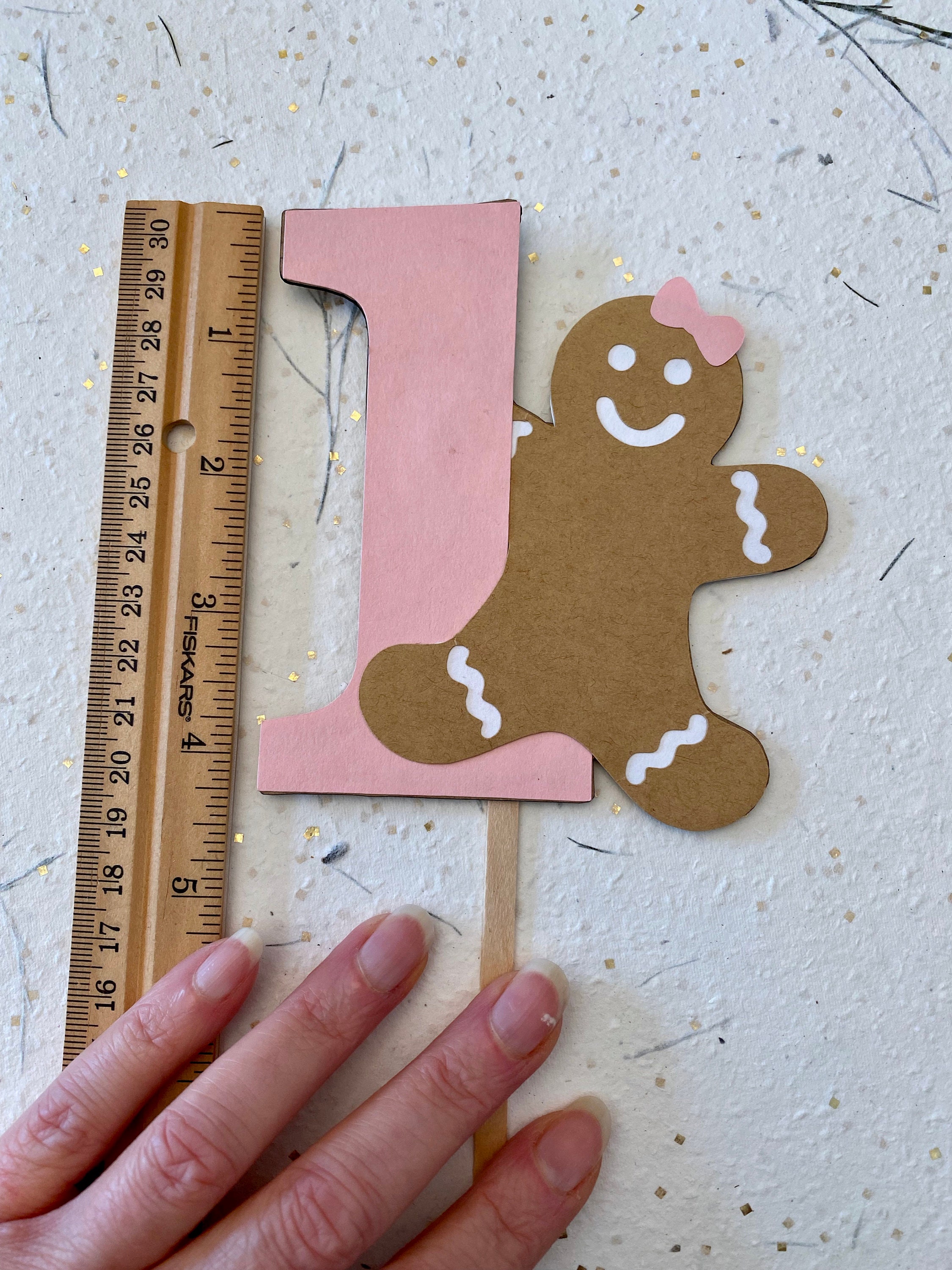 Gingerbread First Birthday Cake Topper Girl ONE Cake Topper | Etsy