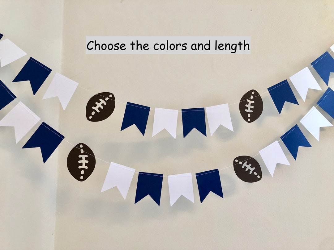 Football Party Garland - Custom Team Colors, Birthday Decoration - Etsy