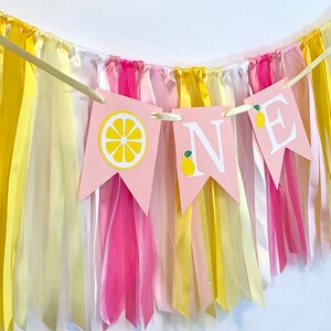 Lemon First Birthday Decorations - High Chair Tutu - Pink Lemonade ONE ...