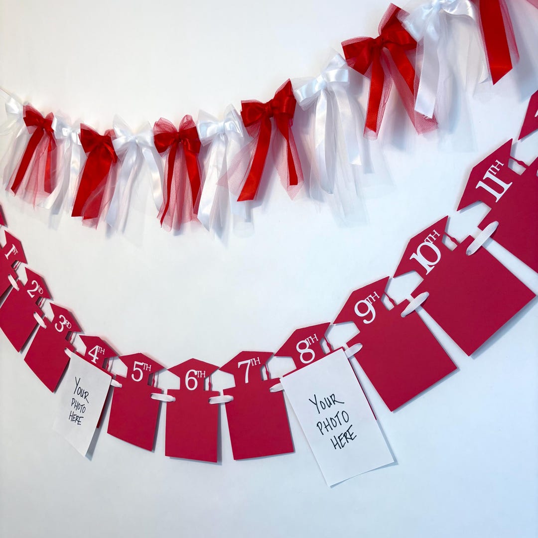 Red and White Graduation Photo Banner- Bow Banner- Graduation Party ...