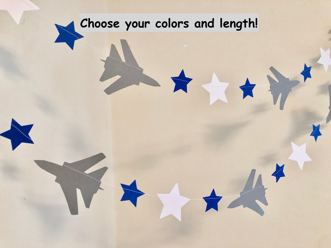 Fighter Jet Party Decorations - Military Graduation Banner - Jet Banner ...