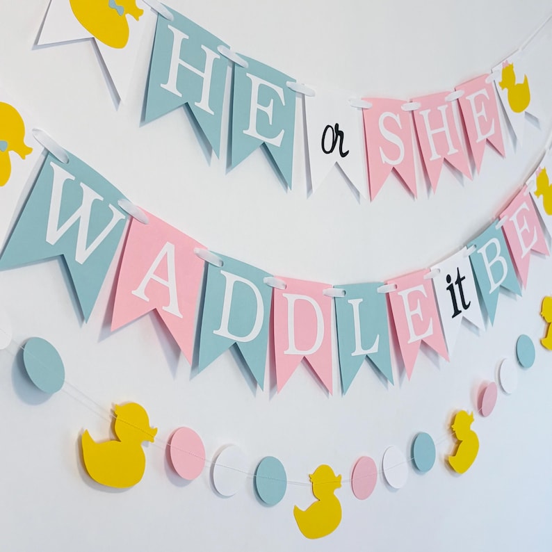 Rubber Ducky Gender Reveal Banner: Waddle It Be - He or She - Etsy