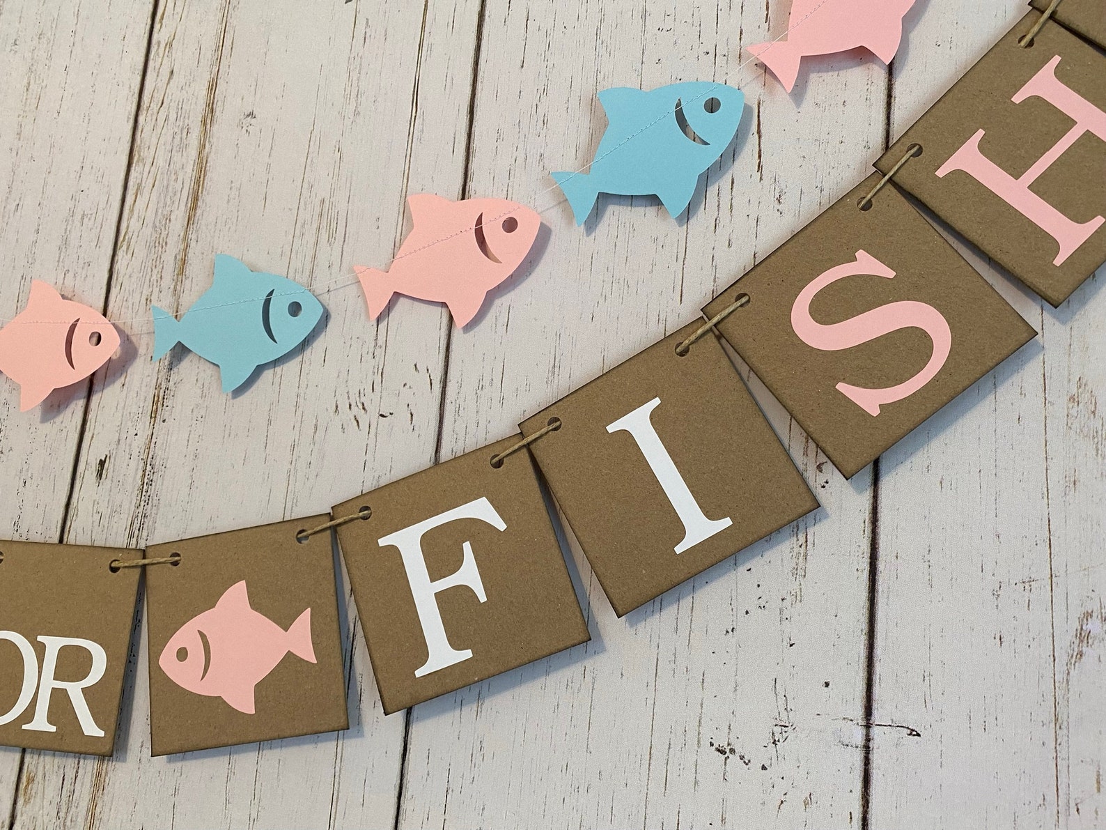 Fishe or Fishe Banner Fish Themed Baby Shower Fishing Baby - Etsy