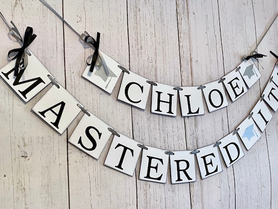 Masters Degree Graduation banner - Graduation decoration - custom ...