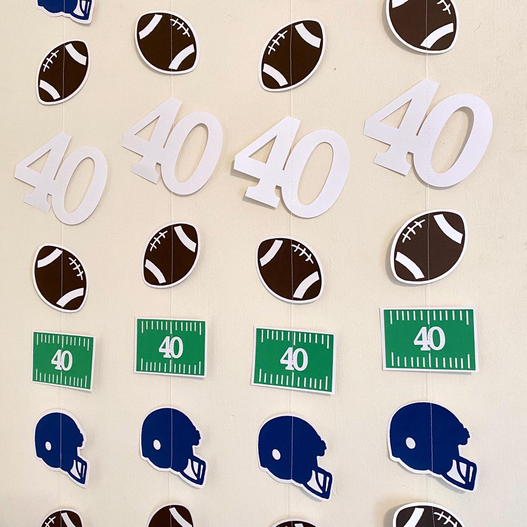 Football 30th 40th 50th Birthday Decorations - First Year Down Football ...