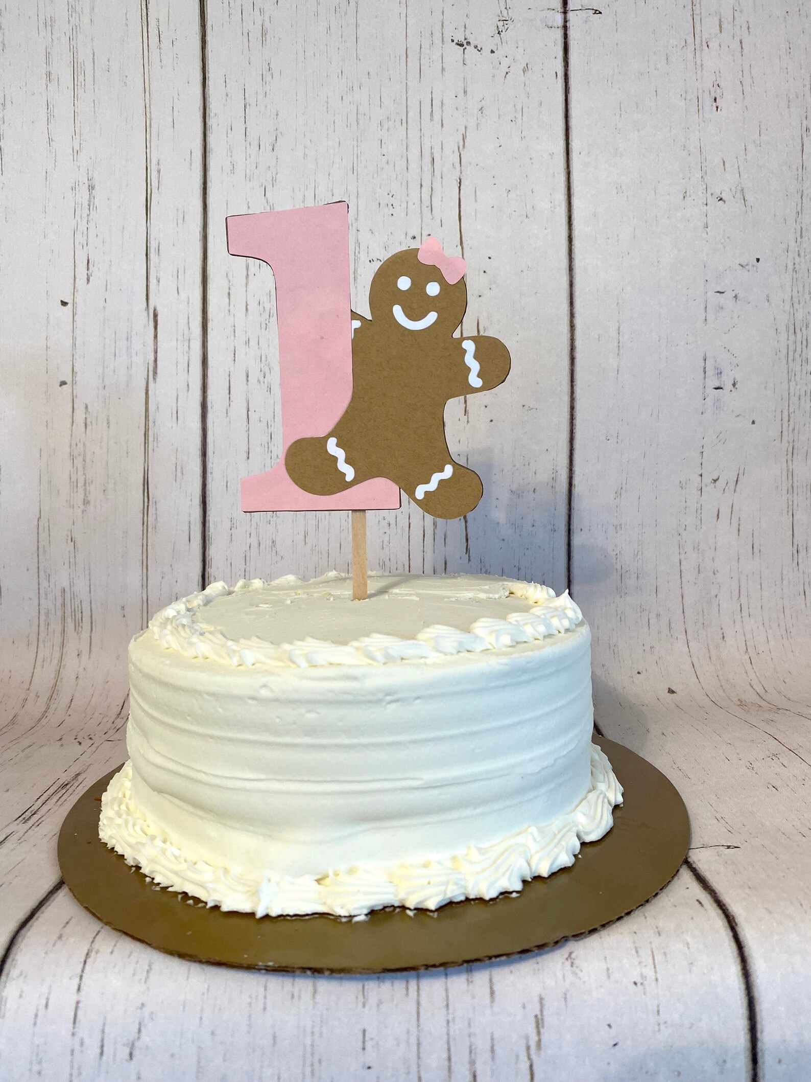 Gingerbread First Birthday Cake Topper Girl Gingerbread | Etsy