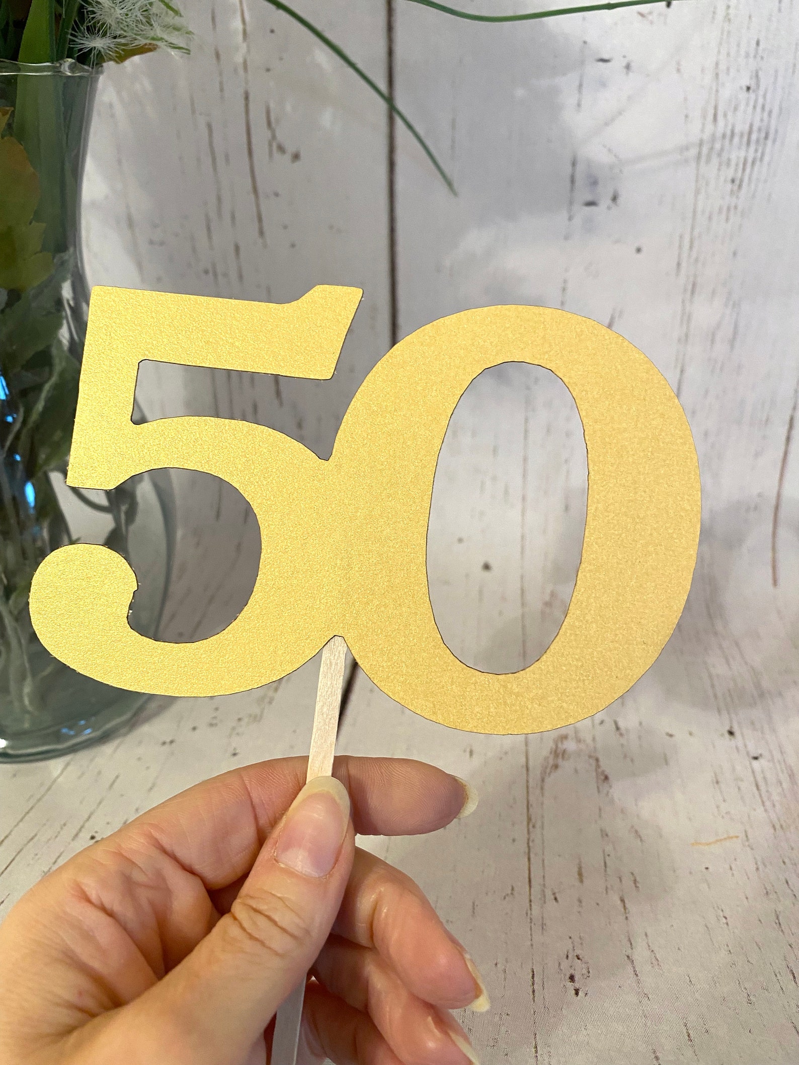 Centerpiece Sticks 50th Anniversary Decorations Golden - Etsy
