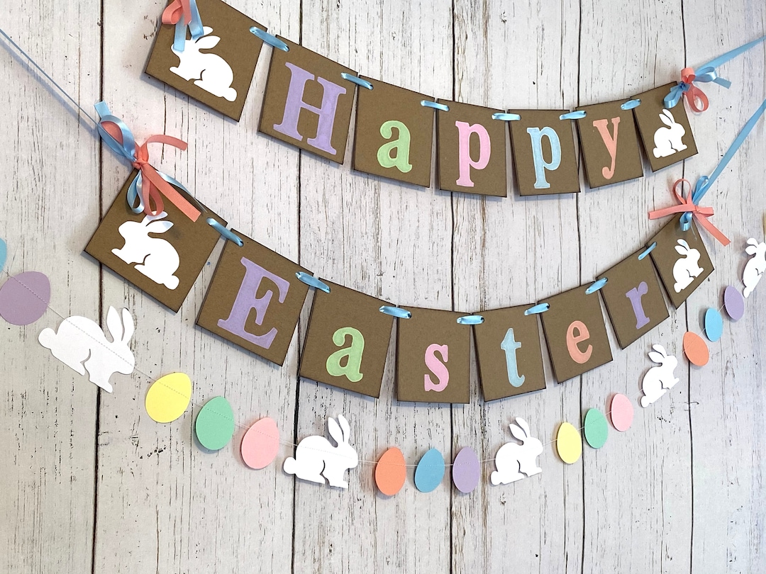 Easter Decorations - Happy EASTER Mantle or Wall Banner - Easter ...