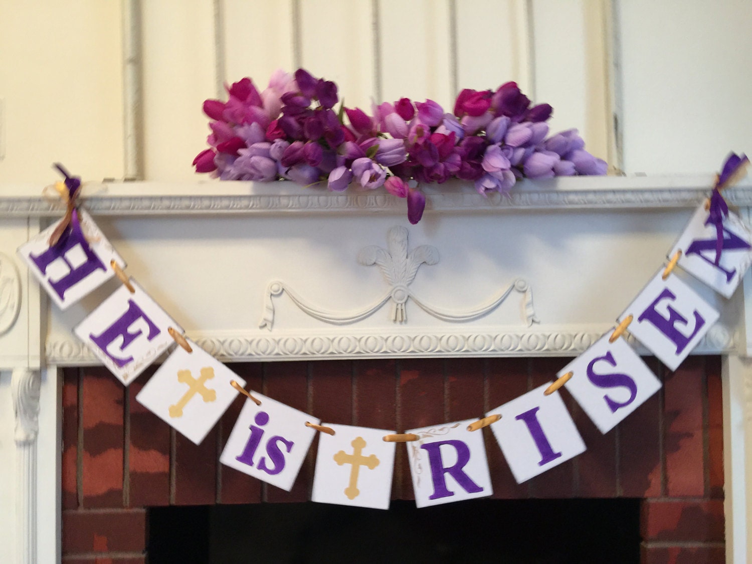 Easter Decoration HE is RISEN Banner Religious Easter - Etsy