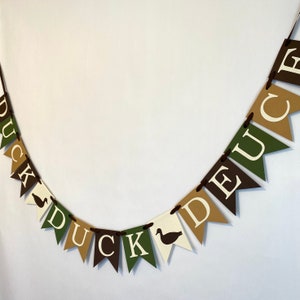 Duck Duck Deuce Banner - Duck Hunting 2nd Birthday Decor - Second Year ...