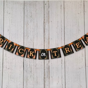 Trick or Treat Banner / Halloween Fireplace Decorations / Buffalo Check ...