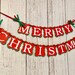 Merry Christmas Banner - Red & Green Holiday Garland - Etsy