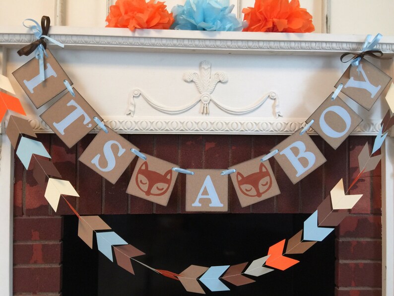 Fox Baby Shower Decorations Boy Woodland Tribal Baby Shower | Etsy