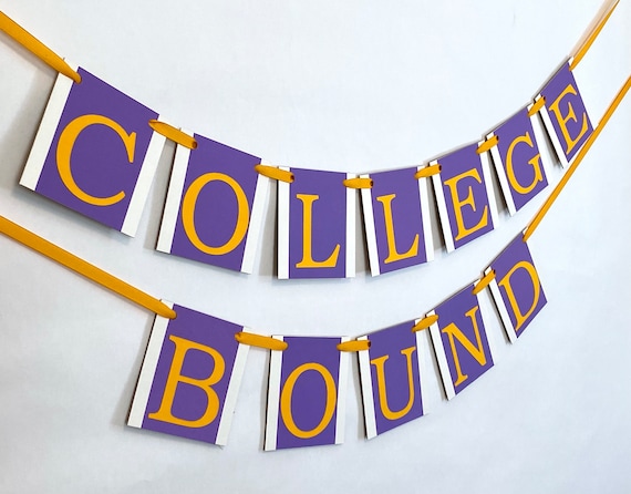 College Bound Banner - Purple Graduation Decorations - Custom ...