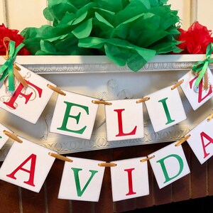 Feliz Navidad Banner, Spanish Christmas Decor , Spanish Holiday Banner ...
