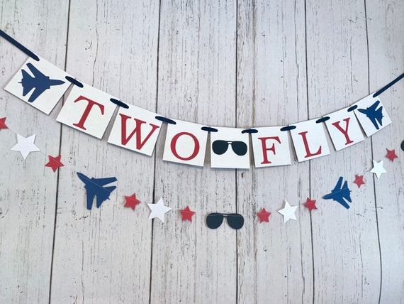 Military Jet TWO Fly 2nd Birthday Decoration Airplane 2nd - Etsy