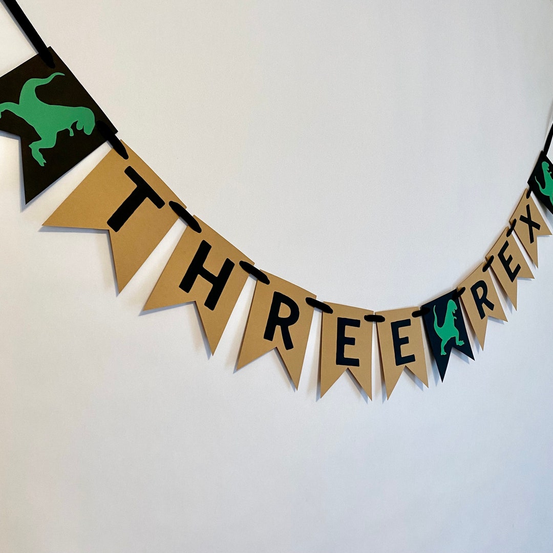 Three Rex Birthday Banner, 3rd Birthday, Dinosaur Birthday Photo Prop ...