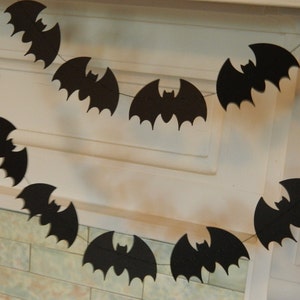 Black Bat Banner / Halloween Decorations / 6ft Black Bats Garland ...