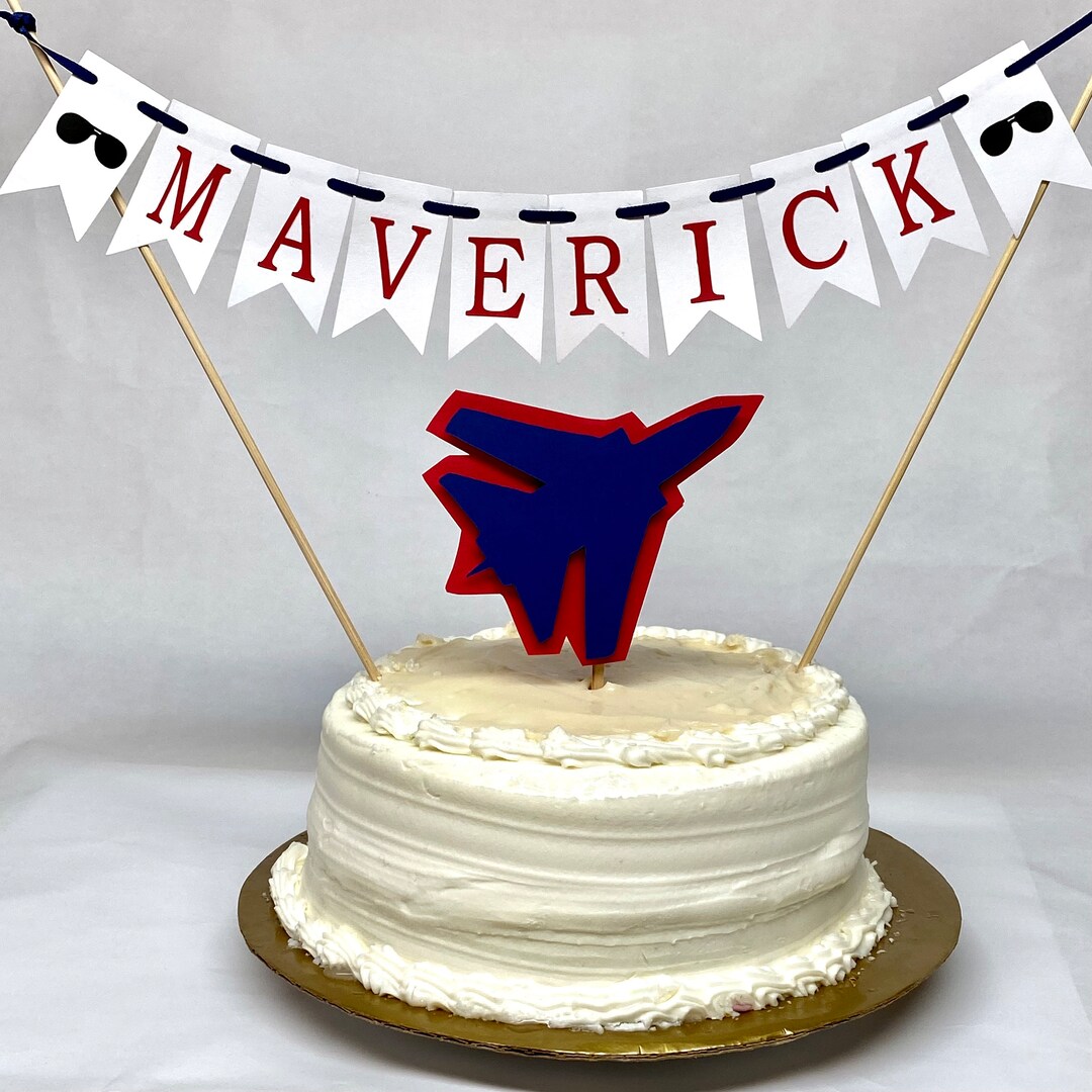 Military Jet Cake Topper: Custom Birthday Banner, Red & Blue - Etsy