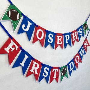 Custom "first Down" 1st Birthday Banner: Football Party Decor - Etsy