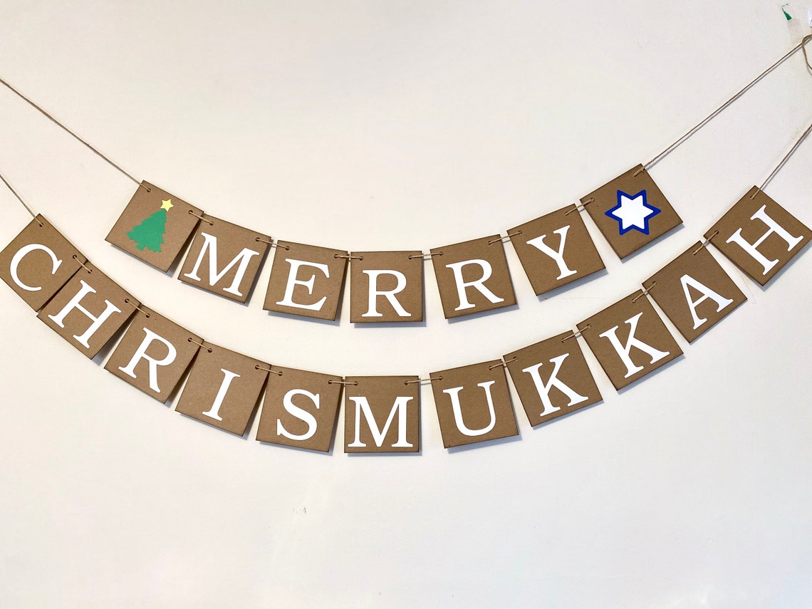 Merry Chrismukkah Banner Hanukkah Banner Garland Chrismukkah | Etsy