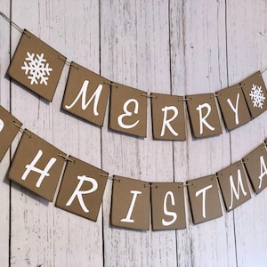 Rustic Christmas Decorations Merry Christmas Banner Farmhouse Christmas ...