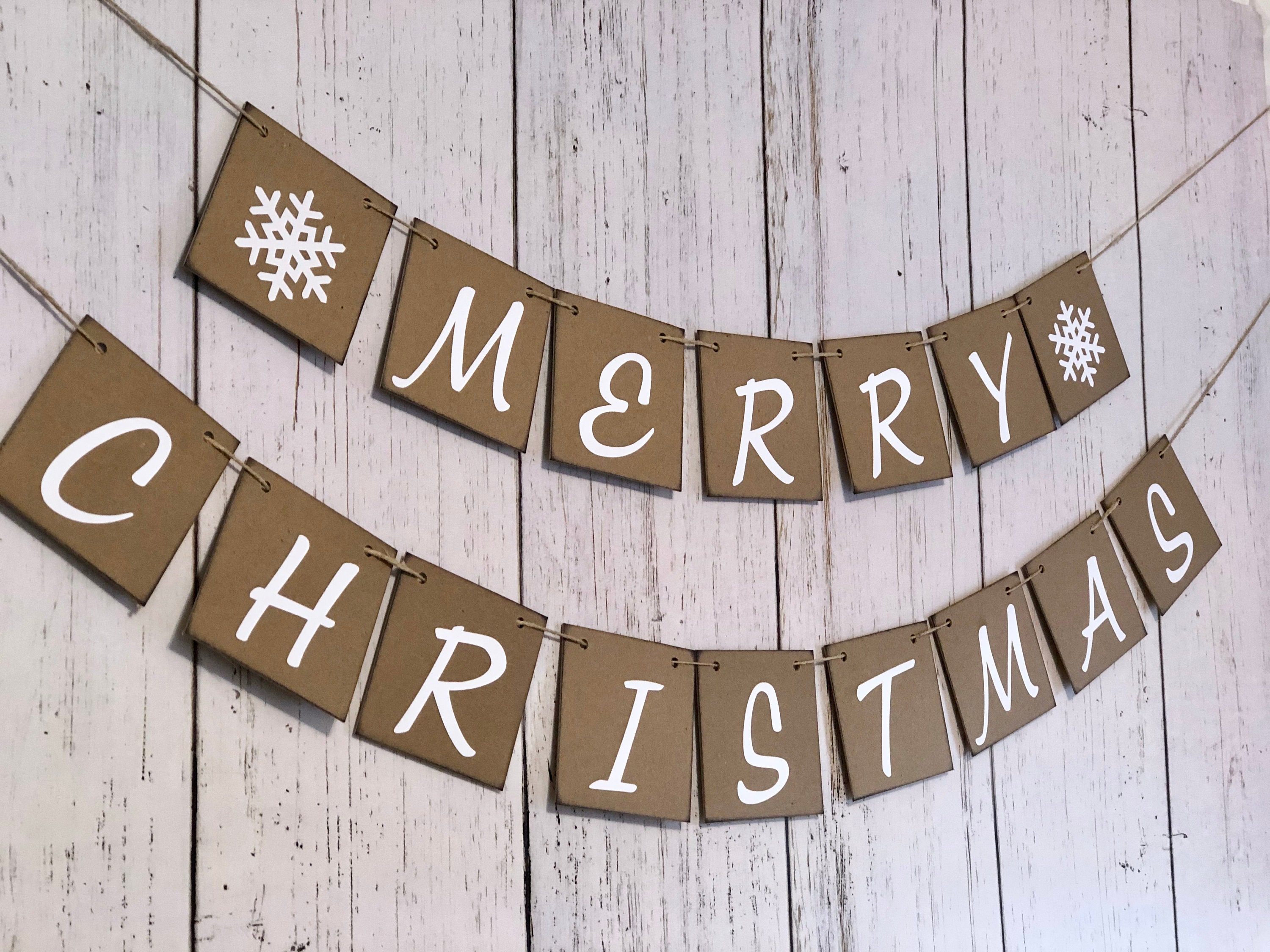 Rustic Christmas Decorations Merry Christmas Banner - Etsy