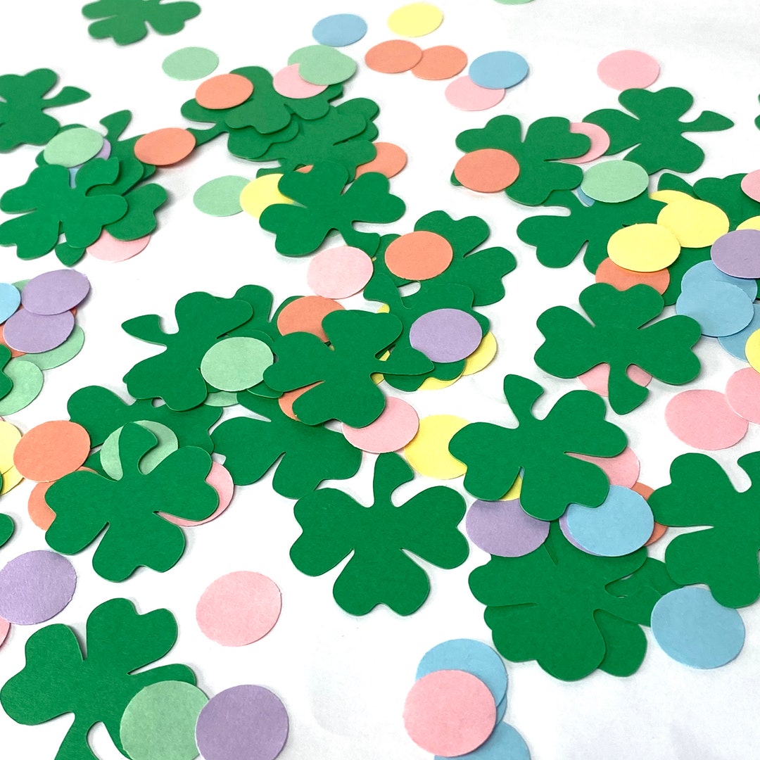Pink St Patricks Day First Birthday Decorations , Shamrock Confetti ...