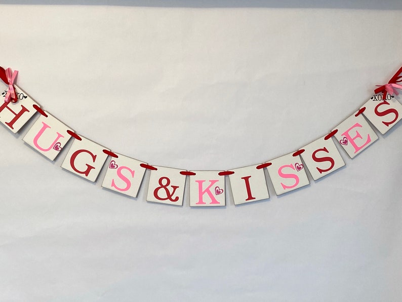 Valentines Day Decorations Hugs and Kisses Banner - Etsy