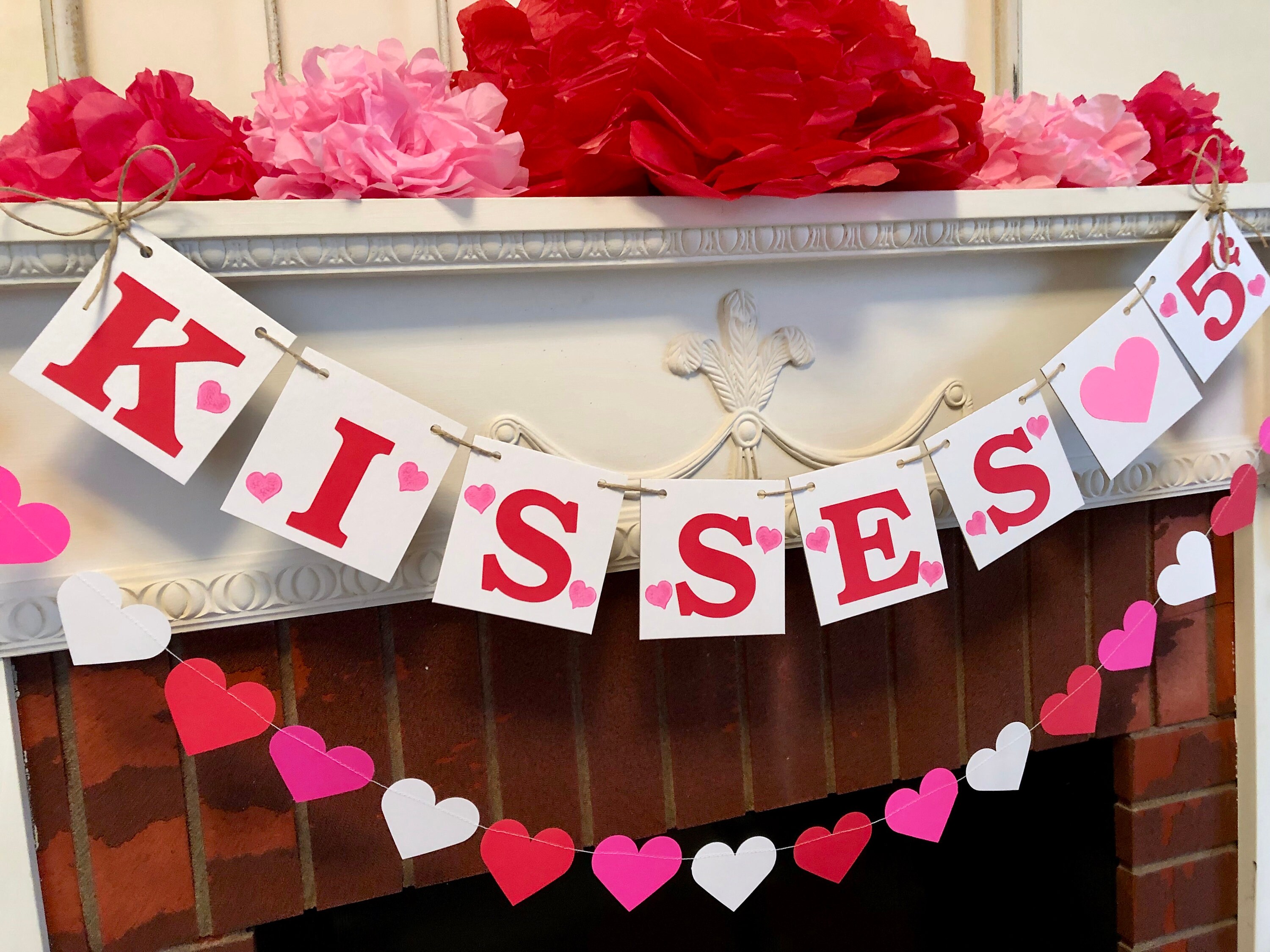 Valentines Day Photo Prop - Kisses Banner - Kissing Booth Sign ...