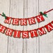 Merry Christmas Banner - Red & Green Holiday Garland - Etsy
