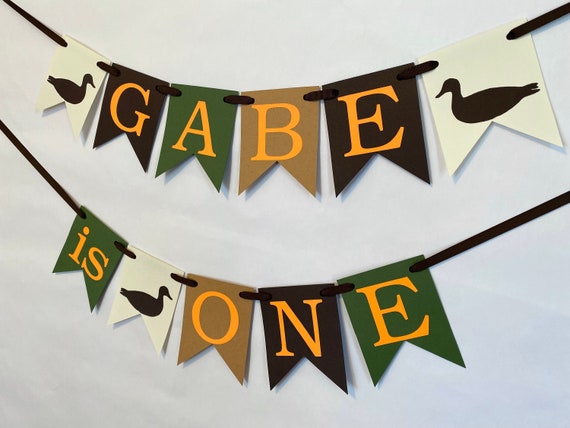 Duck Hunting First Birthday Decor - 1st Year Photo Banner - Mallard ...