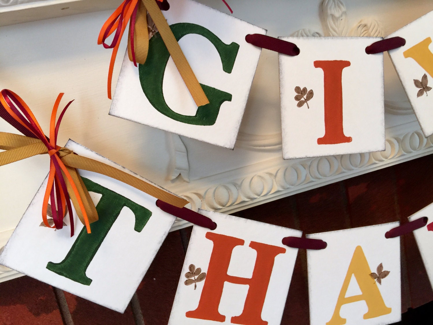 Thanksgiving Decor / Give Thanks banner / Fall Hostess Gift / | Etsy