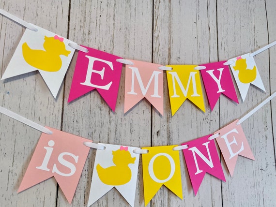 Pink Rubber Ducky 1st Birthday Banner Custom ONE High Chair - Etsy