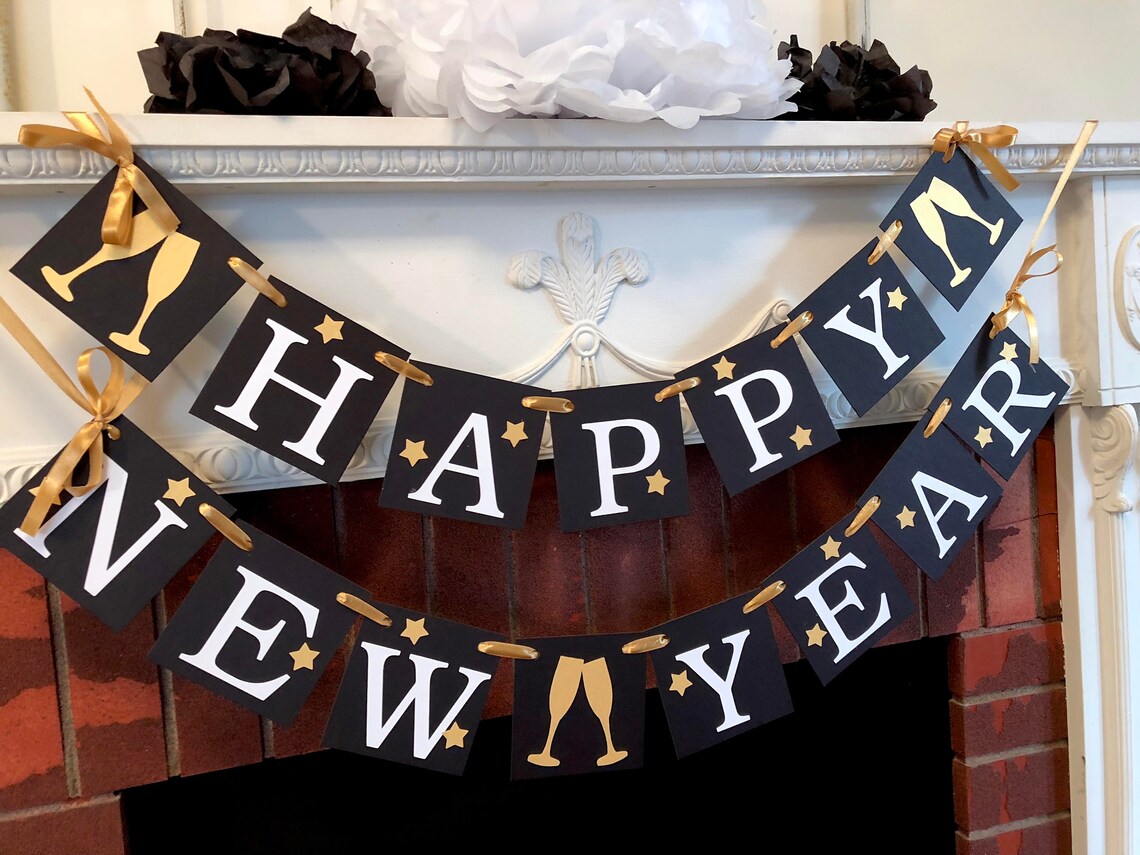 Happy NEW Year Banner New Years Eve Party Decorations New - Etsy