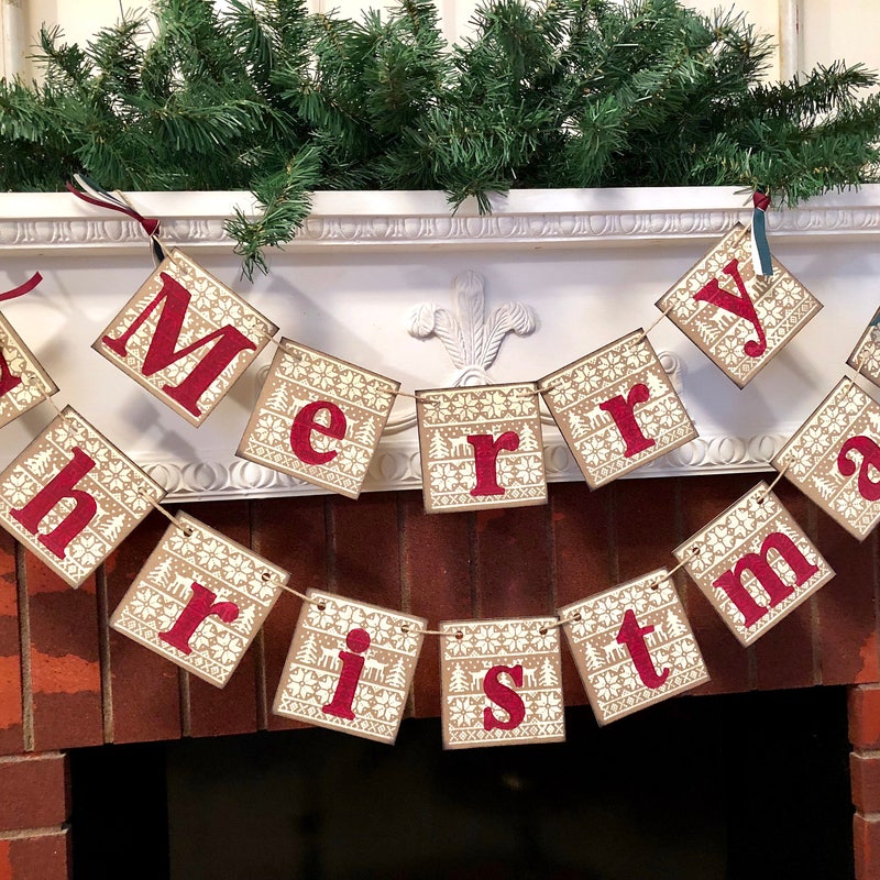 Merry Christmas Banner - Etsy