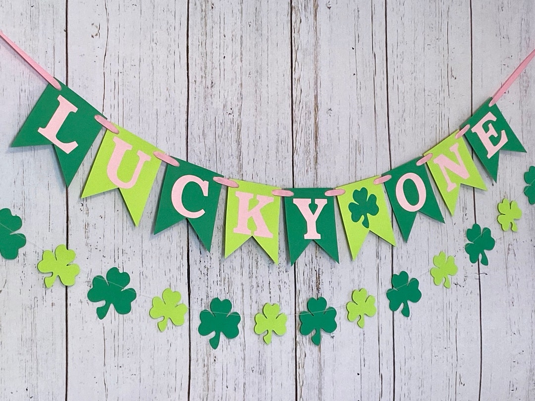 Lucky One Banner: St Patricks First Birthday, Shamrock Garland - Etsy