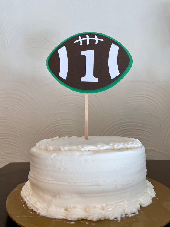 First Year Down Football Cake topper- Two Cake Topper - 1st Birthday ...