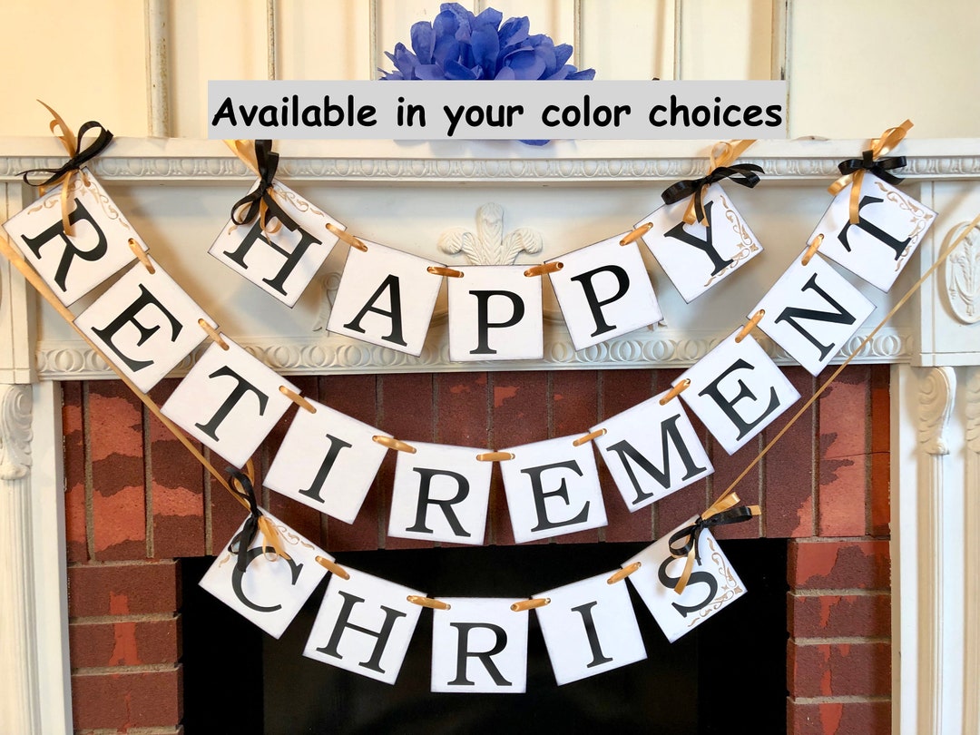 Happy Retirement Banner: Custom Color Retirement Party Sign - Etsy