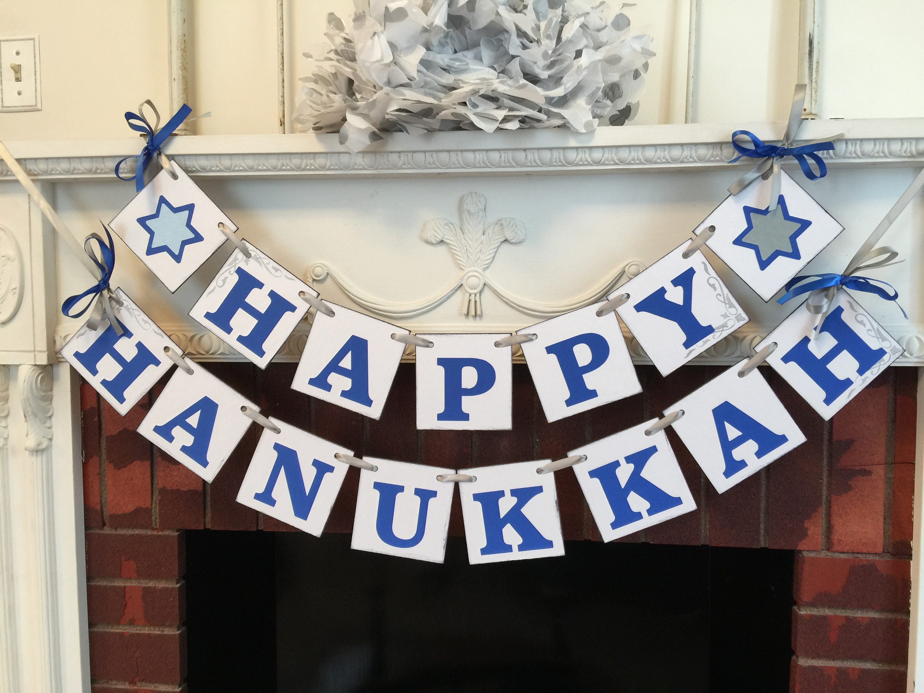 Hanukkah Decorations Happy Hanukkah Banner Dreidel Banner - Etsy Canada