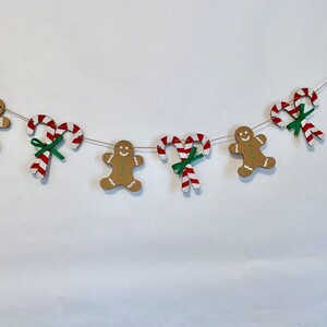 Gingerbread and Candy Cane Garland, Farmhouse Recycled Christmas ...