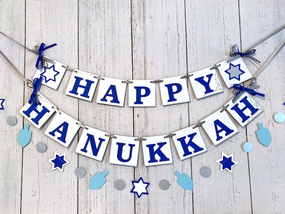 Hanukkah Decorations - Happy Hanukkah Banner- Dreidel Banner - Chanukah ...