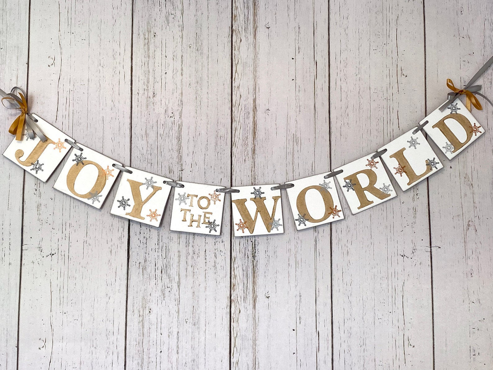 Christmas Decorations Gold JOY to the WORLD Banner Gold - Etsy
