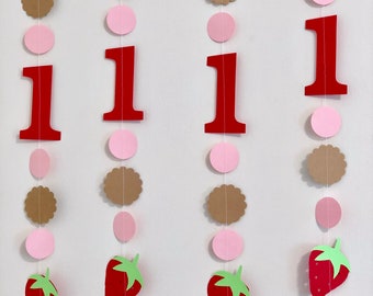 Berry 1st Birthday Banner Strawberry Backdrop Decor | Etsy