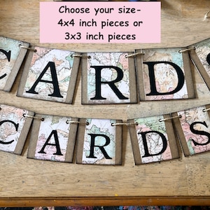 Travel Themed CARDS Banner- Travel Themed Wedding Cards Banner- Map ...