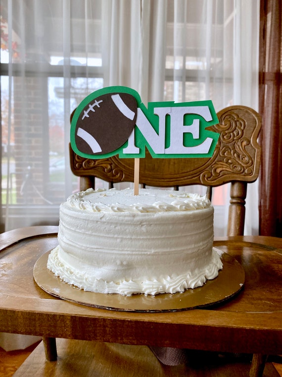 First Year Down Football Cake topper- One Cake Topper - Football Rookie ...
