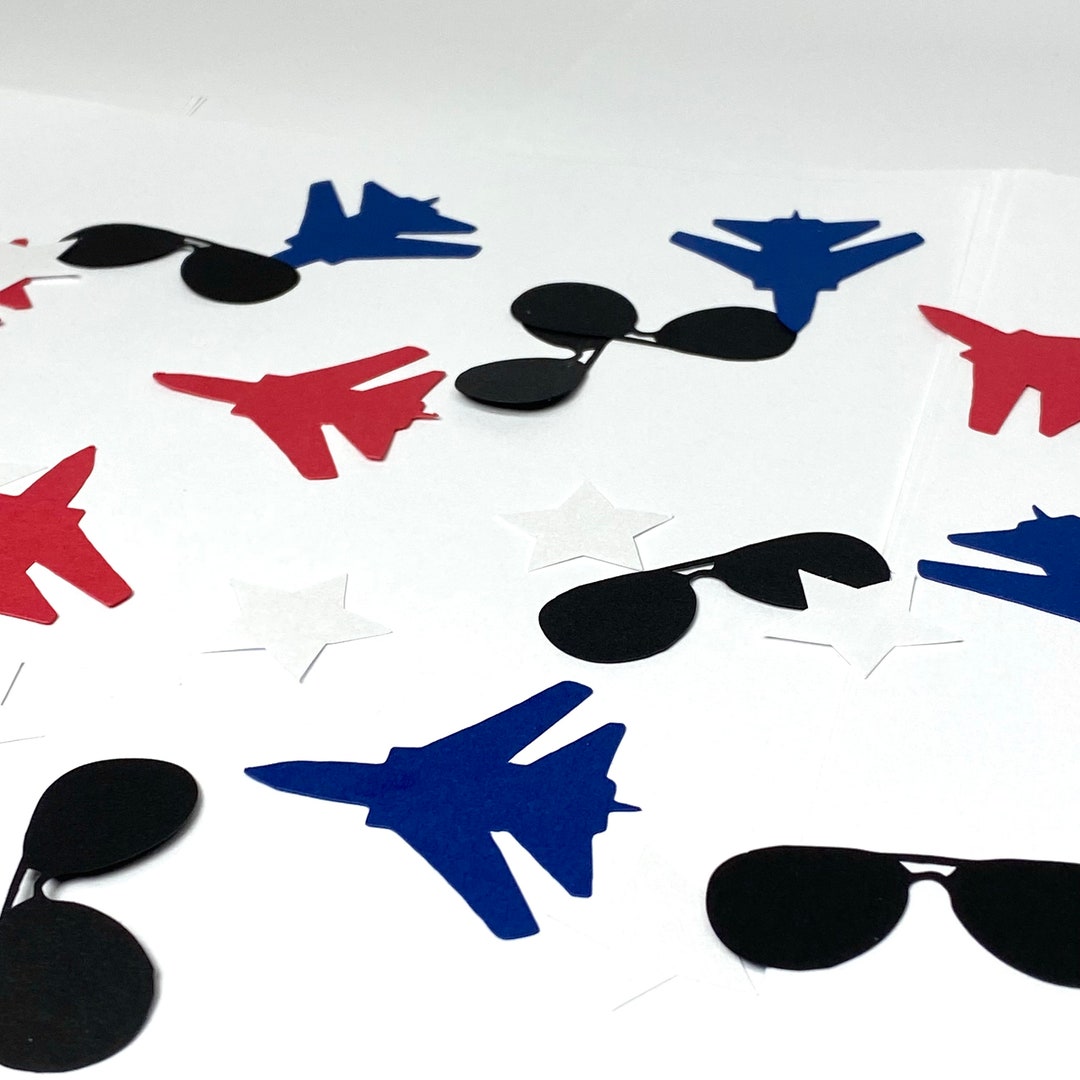 Jet Confetti: Fighter Plane, Sunglasses, Stars - Birthday, Shower ...