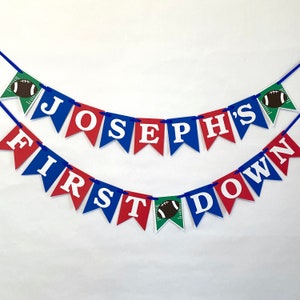 Custom "first Down" 1st Birthday Banner: Football Party Decor - Etsy